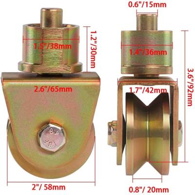 Cina 50 - zinco bianco d'ottone dell'oro dello zinco del rullo di porta del portone di 160mm in vendita