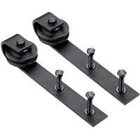 China Black Rustic Basic Vintage Sliding Barn Door Hardware Kit J Shape for sale