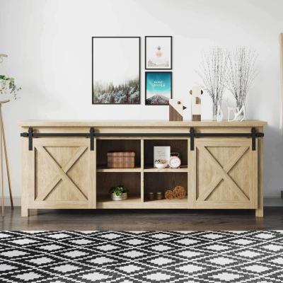 Cina J nero modella la cinghia Mini Barn Door Hardware Kit 6 Ft per le doppie porte di legno in vendita