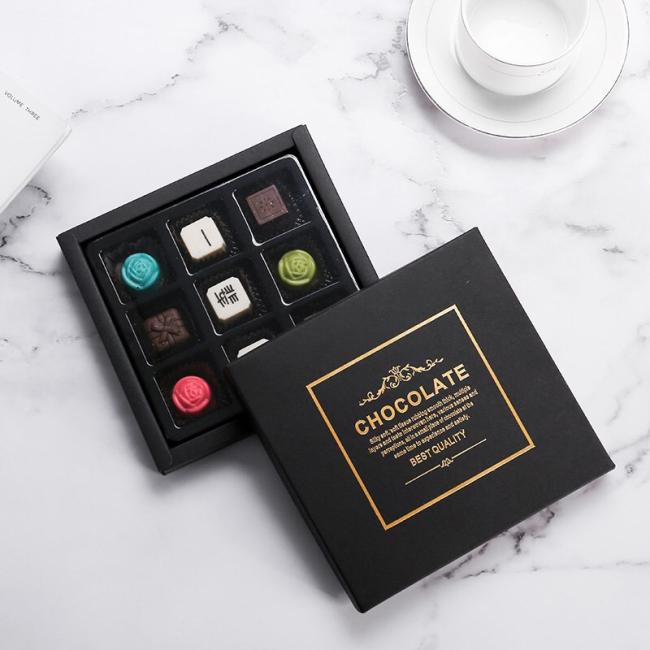 Luxury chocolate gift box with custom design and dividers