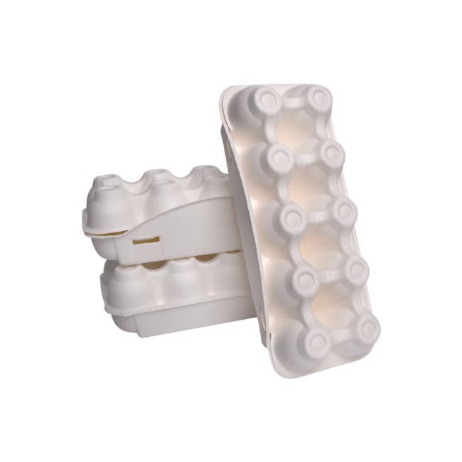 Colorful egg cartons made from recycled jute pulp