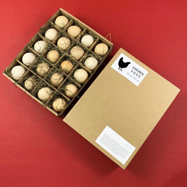 Finished product display of egg cartons