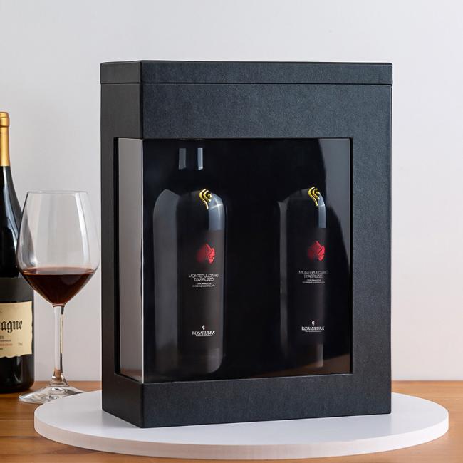 Luxury wine bottle packaging box with colorful design