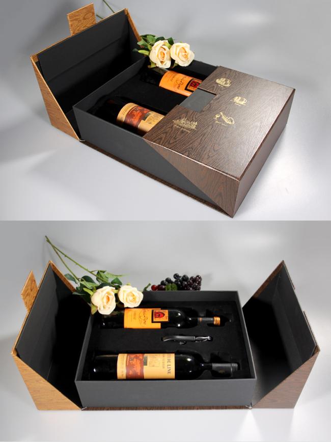 Luxury wine packaging with protective inserts