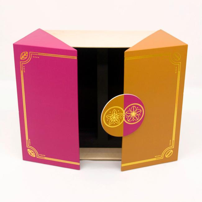 Double door cosmetic gift box set side view