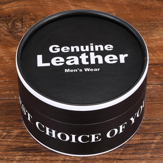 Side view of the men's belt gift box showcasing lid-and-base structure