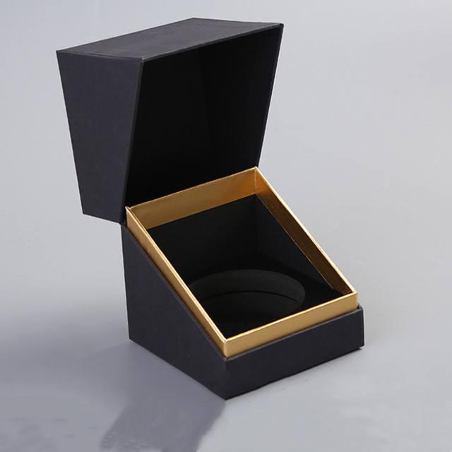 Luxury black candle packaging box with UV coating and embossing