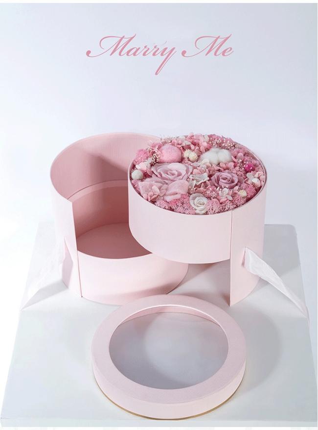 Close-up of matte lamination finish on flower box