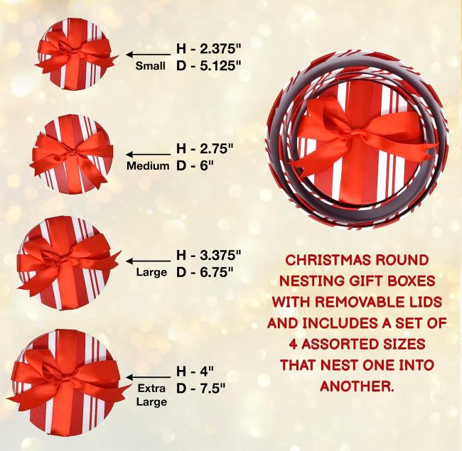 Christmas gift box set displaying all four nested sizes together