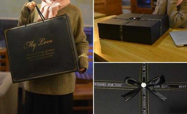 Luxury packaging box with gold foil detailing
