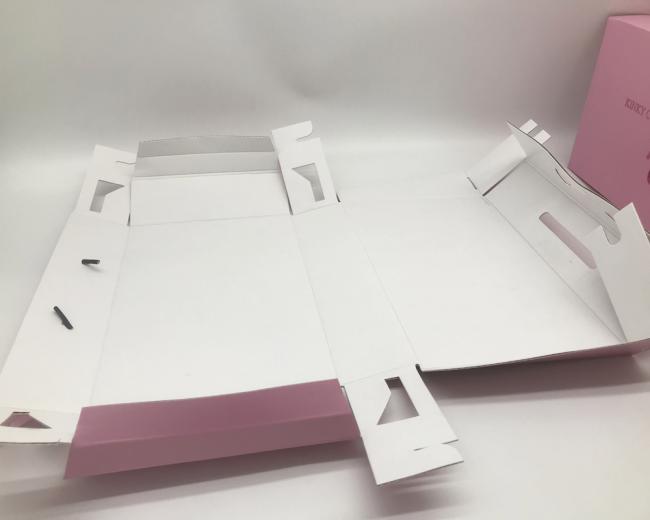 Display of custom printed clothing packaging boxes