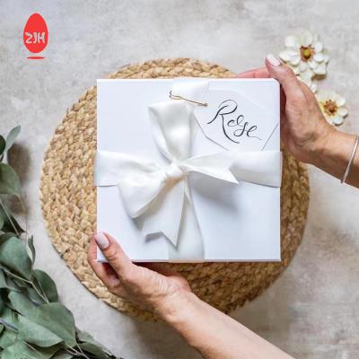 China Luxury Rigid Printed Gift Handmade Packaging Box White Simple Empty for sale