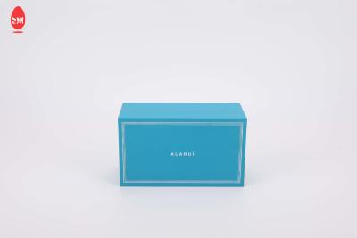 Cina Lid Base Blue Matt Perfume Packaging Box Gift Essential Oil Fragrance With Tray in vendita