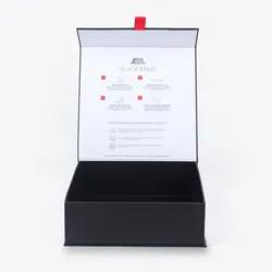Cina Ribbon Postal Magnet Gift Boxes For Coat Shiny UV Matte Black Clothing Handmade in vendita