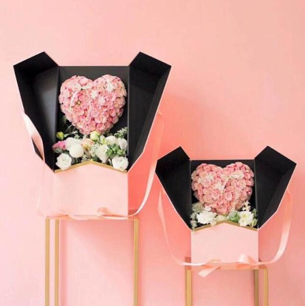 Quality Gift Bouquet Floral Packaging Boxes Custom Flower Long Stem Roses Box Rectangula for sale