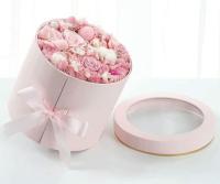 Quality Waterproof Rotating PVC Round Flower Packaging Boxes Eternal Rose Gift Packaging for sale