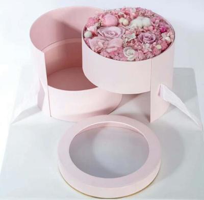 中国 防水回転型PVC丸型花包装箱 永遠のバラ ギフトパッケージ 双層 17*20CM 販売のため