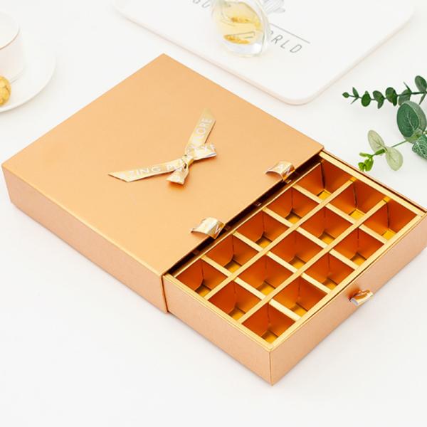 Quality Modern Personalised Truffle Chocolate Gift Box Paperboard Sliding Drawer CMYK Printing for sale