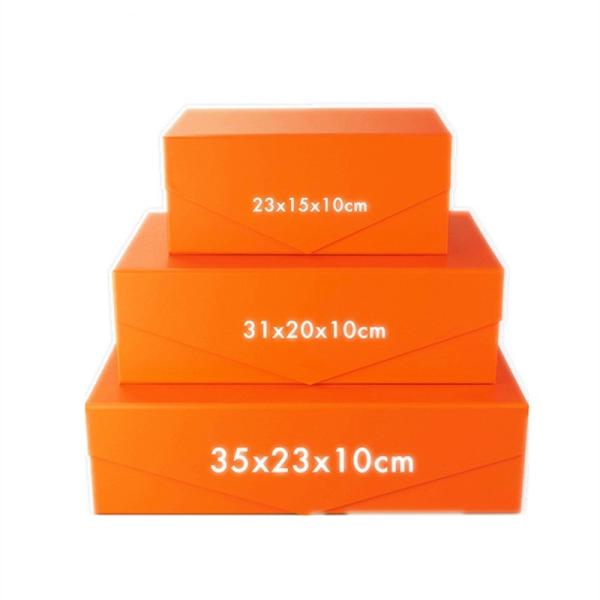Quality Orange Cardboard Treat Boxes / Collapsible Gift Box With Magnetic Closure for sale