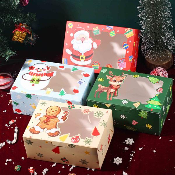 Quality Paperboard Liner Transparent Collapsible Christmas Boxes OEM Service Foldable for sale