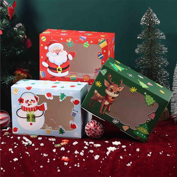 Quality Paperboard Liner Transparent Collapsible Christmas Boxes OEM Service Foldable for sale