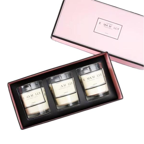 Quality Dekun 3 Units Scented Rigid Personalized Candle Packaging Box With Lid 18cmX12cmX6cm for sale