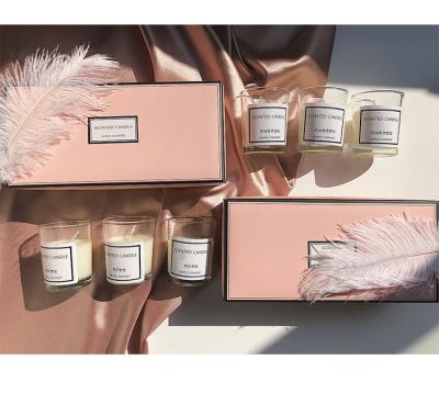 China Dekun 3 Units Scented Rigid Personalized Candle Packaging Box With Lid 18cmX12cmX6cm for sale