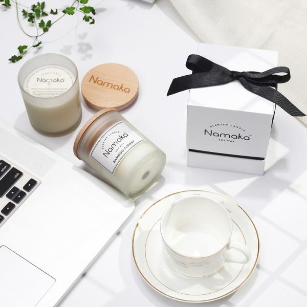 Quality Embossed Logo Ribbon Cardboard luxury candle boxes wholesale rigid candle boxes for sale