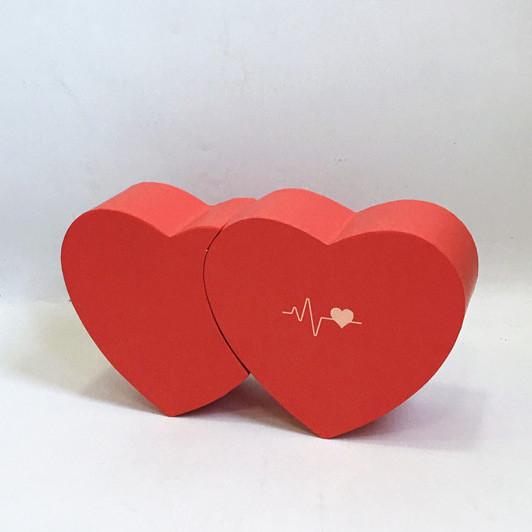 Quality CMYK Double Heart Shaped Gift Packing Box OEM Service Cardboard Heart Box for sale