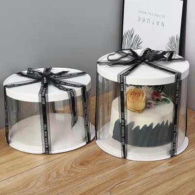 China Caja redonda de regalo de pastel desechable transparente para el cumpleaños de la boda en venta