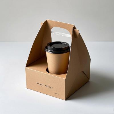 China Fixed Anti-spill Reusable Beverage Packing Box for Takeout Coffee and Beverages for sale