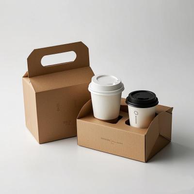 China Fixed Anti-spill Reusable Beverage Packing Box for Takeout Coffee and Beverages for sale