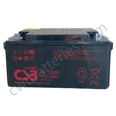 China CSB GP12650 Sealed Lead Acid Storage Battery 12V 65Ah Valve Regulated AGM Batteries Maintenance-Free for sale