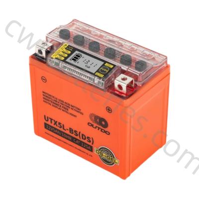 China OUTDO UTX5L-BS(DS) Motorcycle Lead-Acid Battery 12V 5Ah/10HR 125A Maintenance Free Replacement Accessories for sale