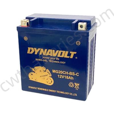 China DYNAVOLT MG20CH-BS-C Motorcycle Battery 12V 18Ah NANO GEL Batteries AGM Replacement Accessories for sale