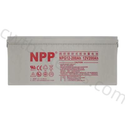 China NPG12-200Ah Solar Lead Acid Deep Cycle Battery 200Ah 12V VRLA Rechargeable for sale