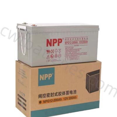 China NPG12-200Ah Solar Lead Acid Deep Cycle Battery 200Ah 12V VRLA Rechargeable for sale