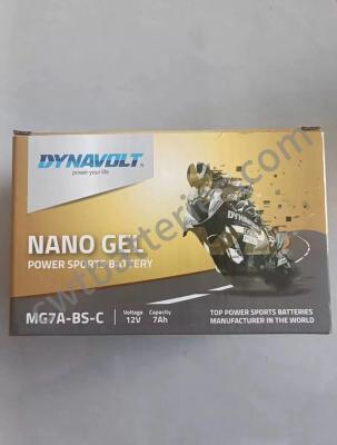 China OEM Motorcycle Battery Replacement Nano Gel 12V 7Ah Agm Deep Cycle Dynavolt MG7A-BS-C for sale
