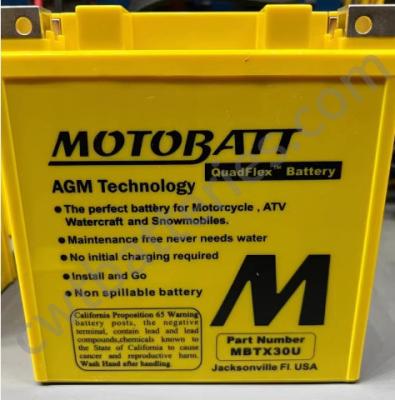 China ATVs 32AH 12V Jet Ski Battery MOTOBATT MBTX30U For Sea Doo 260 Watercraft for sale