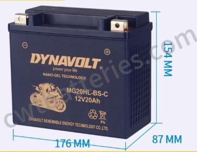 Cina Batterie per motocicli Nano Gel Jet Ski 12V 20Ah Dynavolt MG20HL-BS-C in vendita
