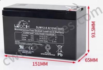 Cina DJW12-8 12V 8AH UPS Leoch Batteria al piombo sigillata per scooter di mobilità in vendita