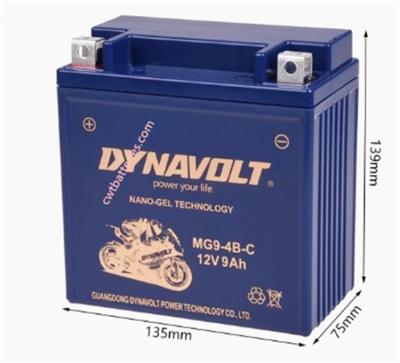 China DYNAVOLT MG9-4B-C BATTERY 12V 9Ah for Motorcycle Maintenance Free Gel Series Motorcycle Battery for sale