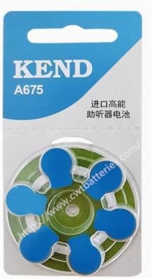 China Long-lasting KEND A675 1.45V Hearing Zinc Air Battery Disposable Portable Batteries for sale
