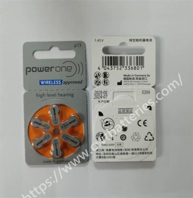 Cina Powerone P13 1.45V Udito Zinc Air Battery Portatile Batteria innocuo Batterie usa e getta 6pcs/pack in vendita
