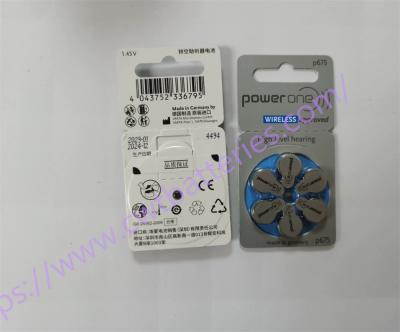 Cina Powerone P675 1.45V Udito Zinc Air Battery Piccole batterie Batterie portatili Batterie ecologiche in vendita