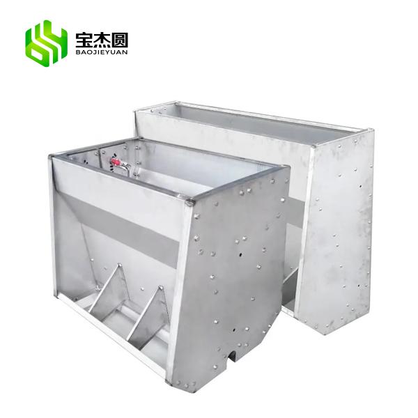 Quality Wholesale Various Capacity Stainless Steel Automatic Pig Hog Feeder Sow Feeding Troughs Double Side Livestock Piglet Feed Trough for sale