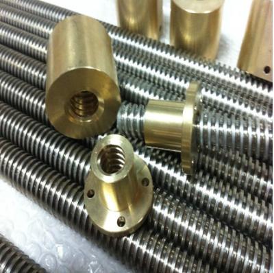 China 12mm diameter 3mm lead carbon steel trapezoidal lead screw for sale