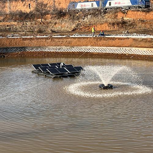 Quality Impeller Type Solar Powered Surface Aerator Erosion Resistant For Fish Farming for sale