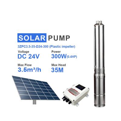 China 300W DC24V Stainless Steel Submersible Solar Water Pump for Deep Well Applications for sale