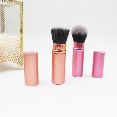 China Pink ISO9001 Nylon Retractable Makeup Brush 10.5*2.5cm for sale